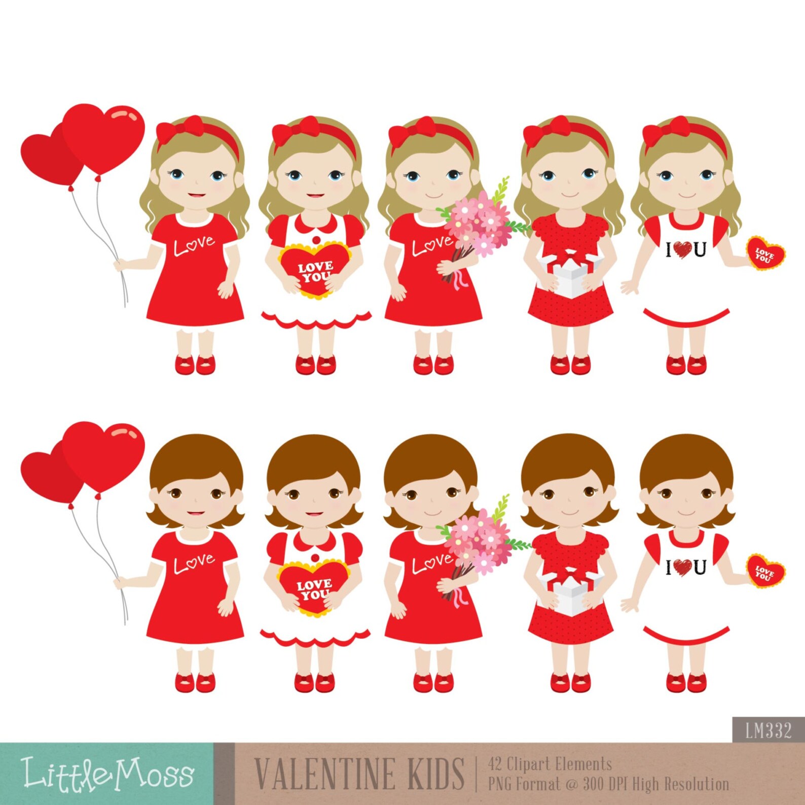 Valentine Kids Digital Clipart - Etsy