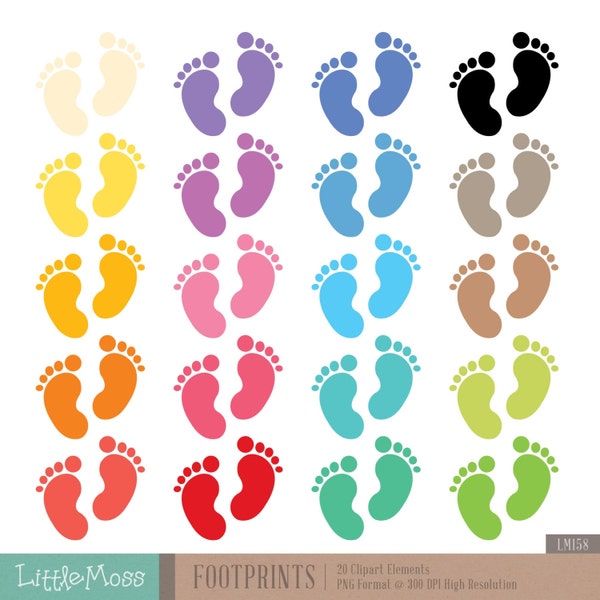 Footprints Digital Clipart - Etsy