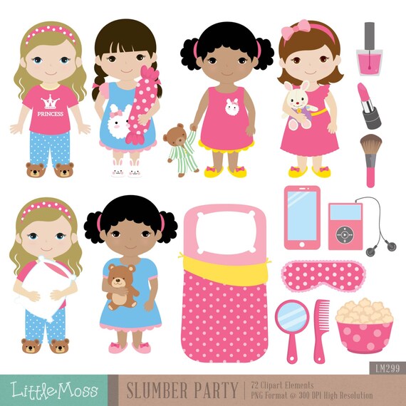 Kids Slumber Party Clipart Sleepover Stock Illustration Download