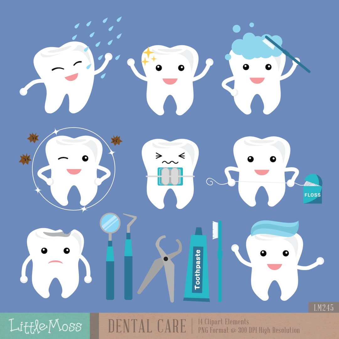 Dental Care Digital Clipart - Etsy