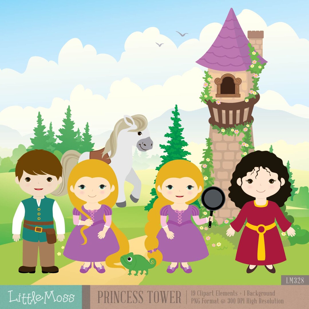 Princess Tower Digital Clipart - Etsy