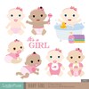 Baby Girls Digital Clipart - Etsy