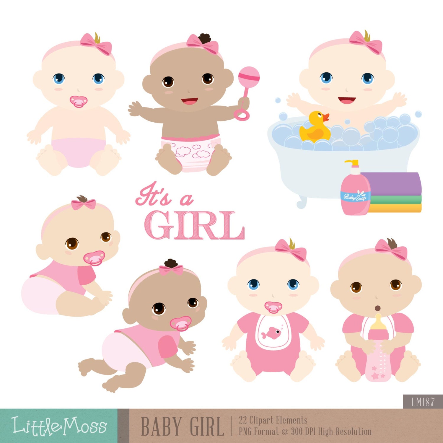 Baby Girls Digital Clipart | Etsy