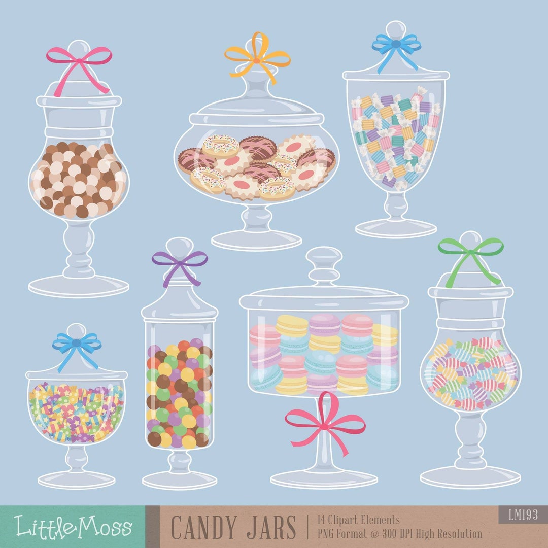 Candy Jars Digital Clipart, Cookie Jar Clipart - Etsy