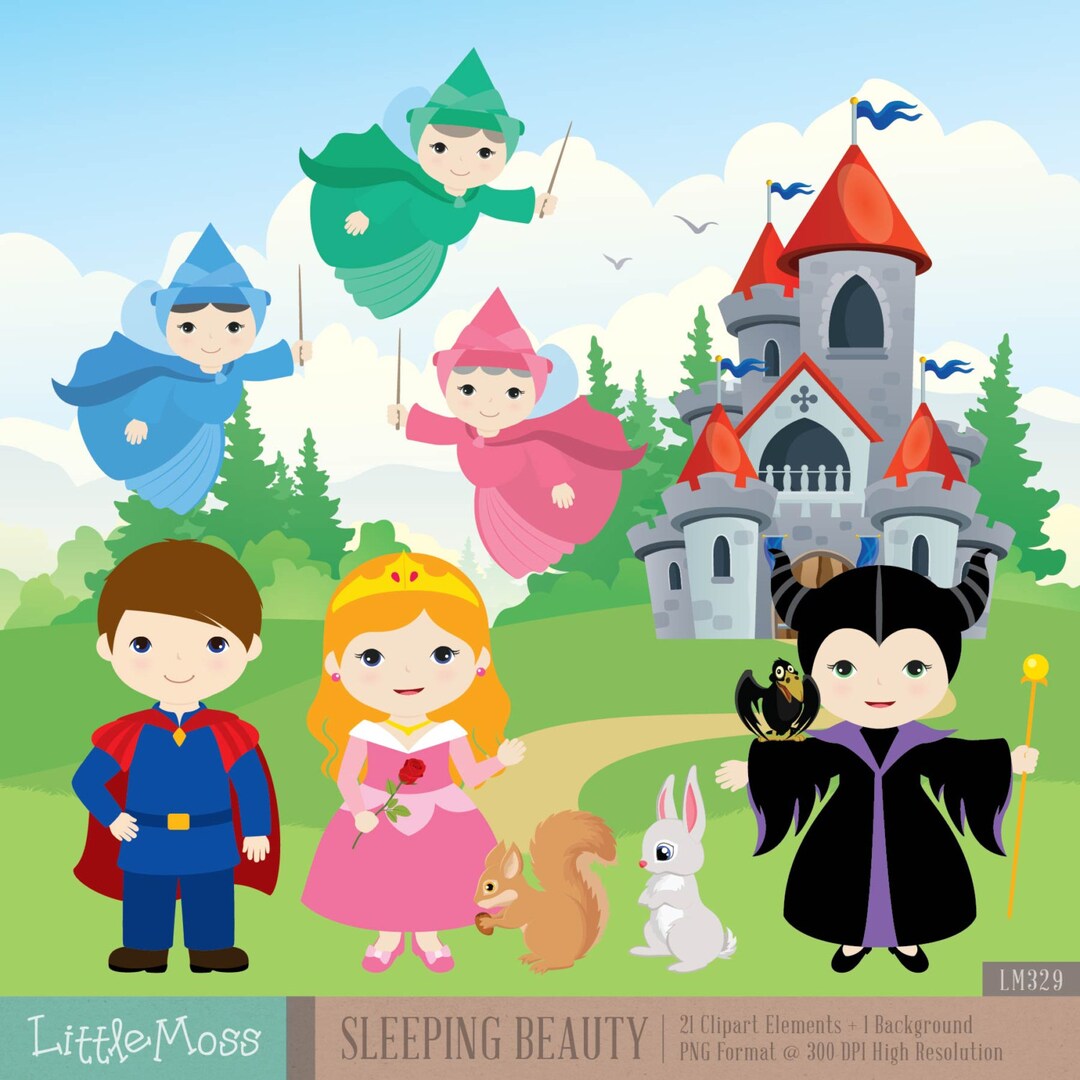Sleeping Beauty Digital Clipart - Etsy