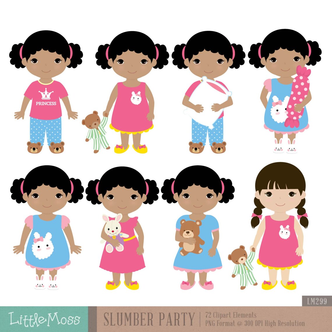 Slumber Party Digital Clipart | Etsy