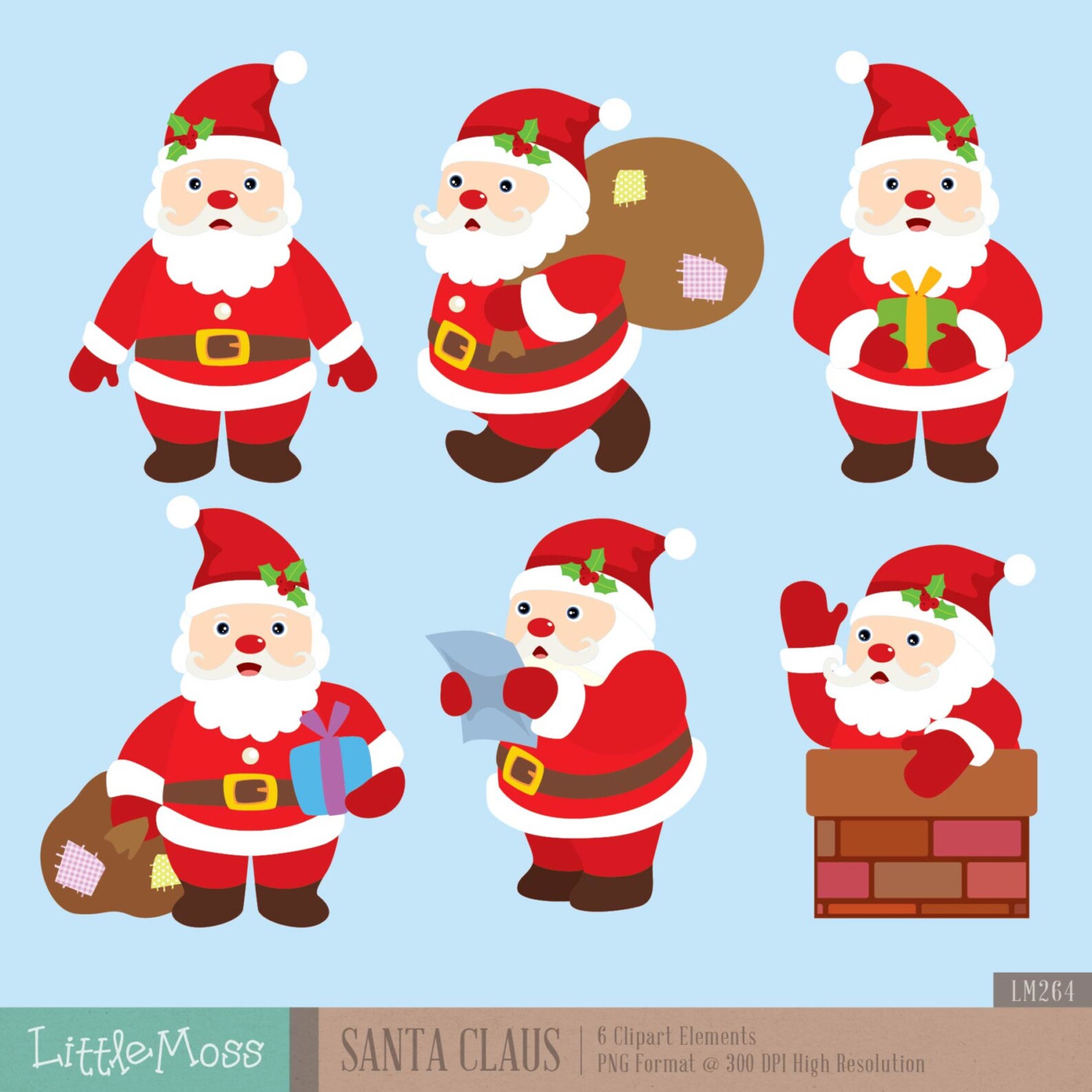 Santa Claus Digital Clipart - Etsy