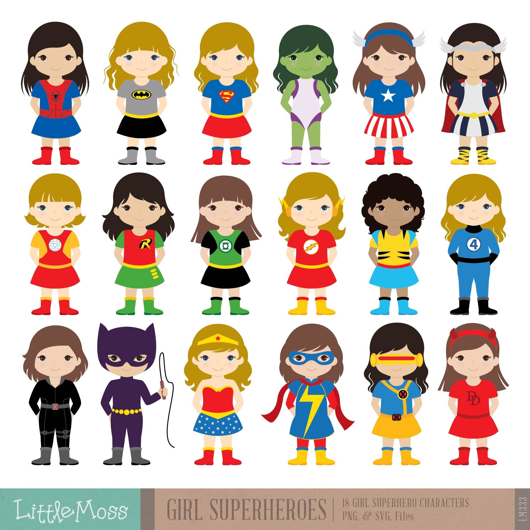 Girl Superheroes Clipart Superhero Girl Clipart - Etsy Canada