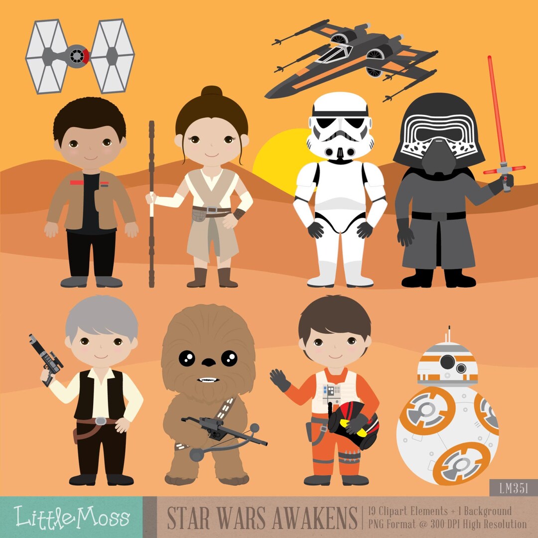 Star Wars Digital Clipart, the Force Awakens - Etsy