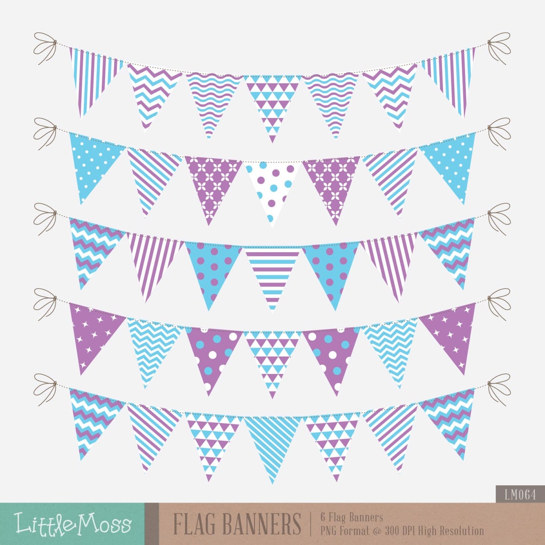 Bunting Flags Clipart - Etsy