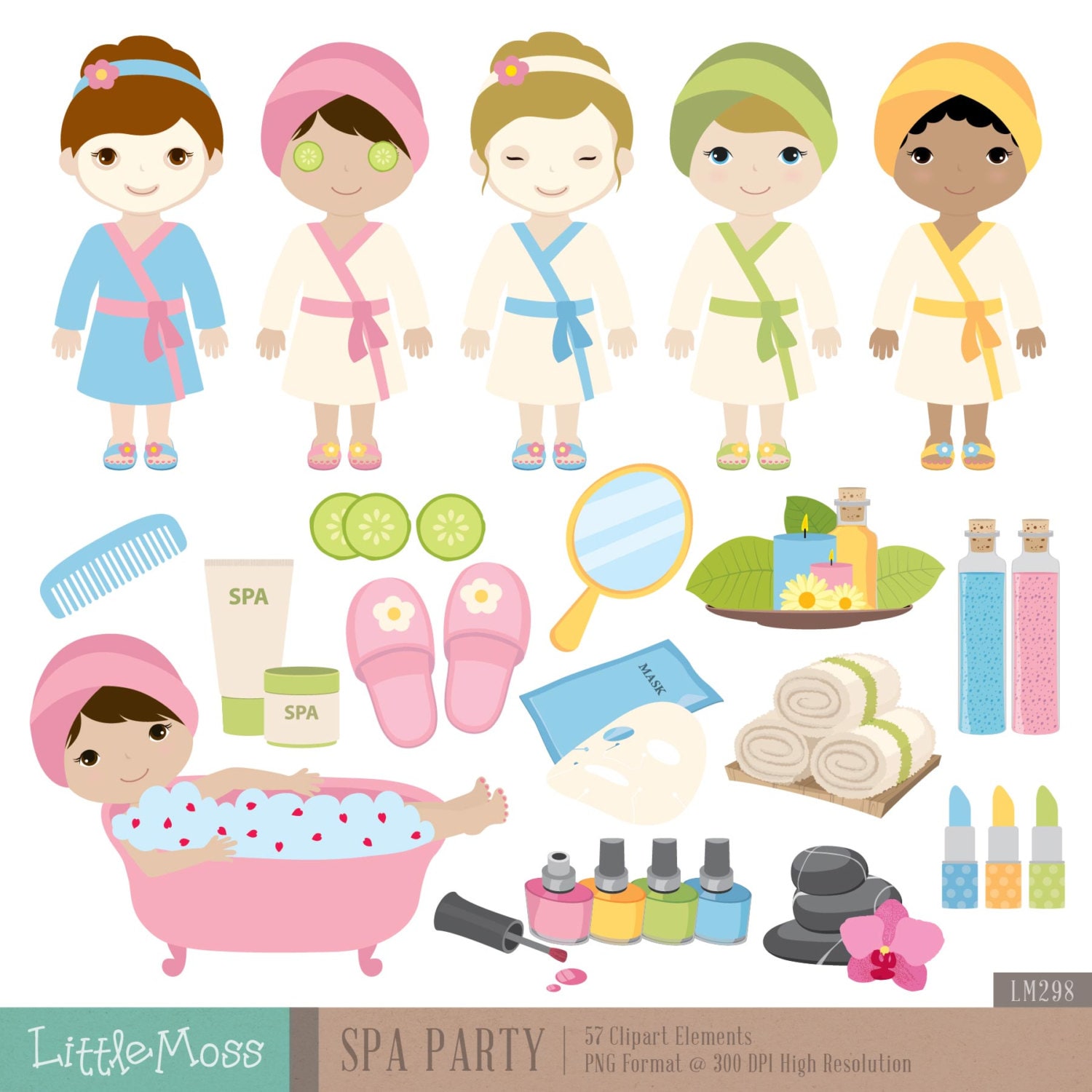 Spa Birthday Party Clipart