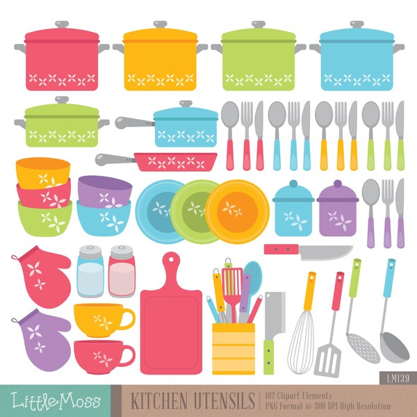 Utensils Clipart - Etsy