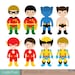Boy Superheroes Clipart, Superhero Clipart - Etsy