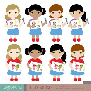 Little Artists Digital Clipart, Art Party Clipart - Etsy