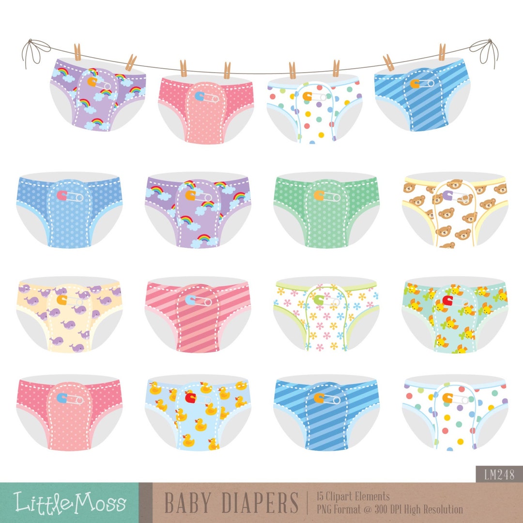 Baby Diapers Digital Clipart - Etsy