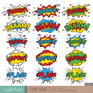 Comic Book Clipart: Superhero Pop Art Text (digital Download) - Etsy