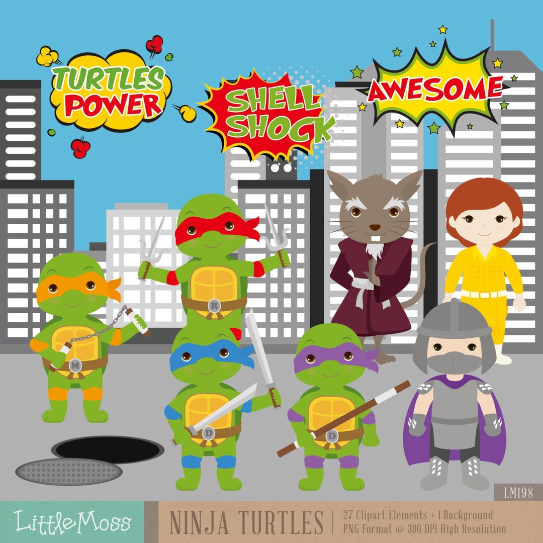 Ninja Turtles Digital Clipart - Etsy