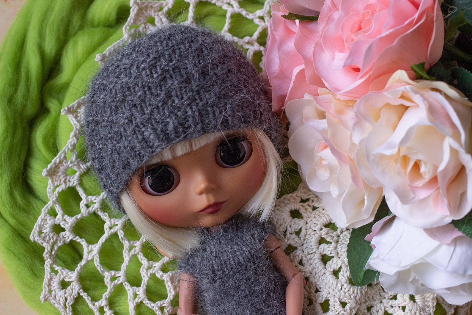 Blythe Doll Pattern Hat, Knitting Pattern Hat, Doll Beanie, Diy Doll ...