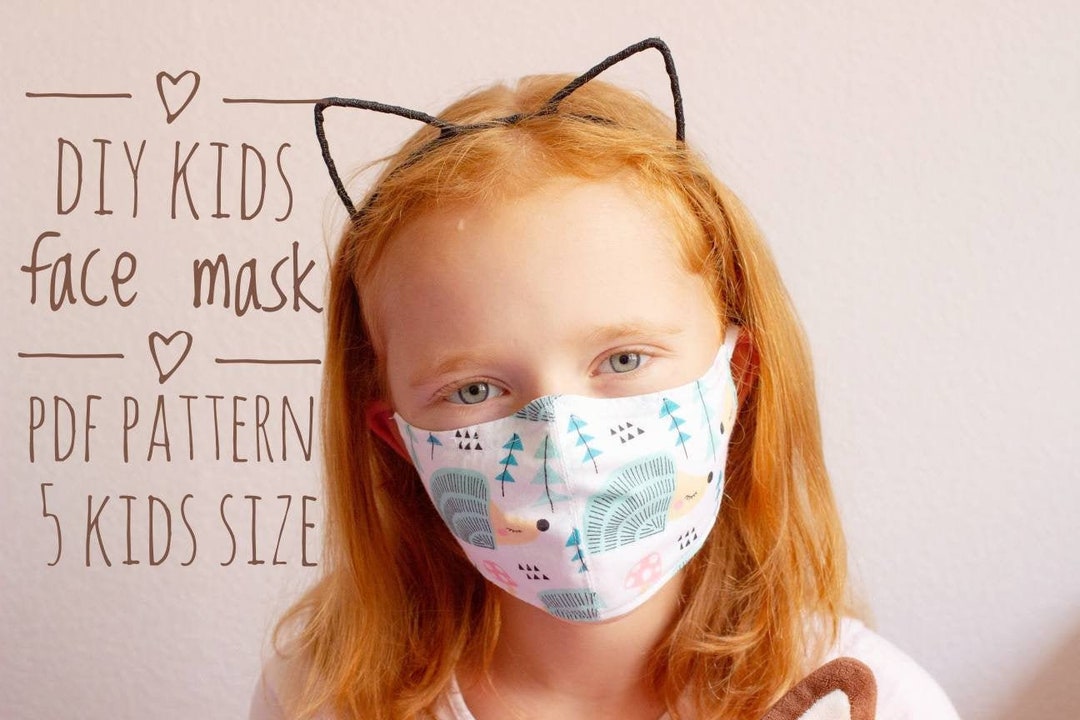 DIY Printable Kids Mask Patterns, 5 Size, How to Make Face Mask, PDF ...