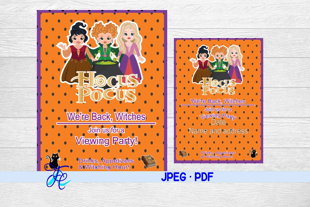 Hocus Pocus Viewing Party Poster and Invitation Digital - Etsy