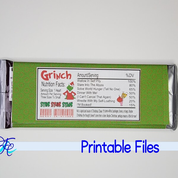 Grinch Nutrition Label Svg - Etsy