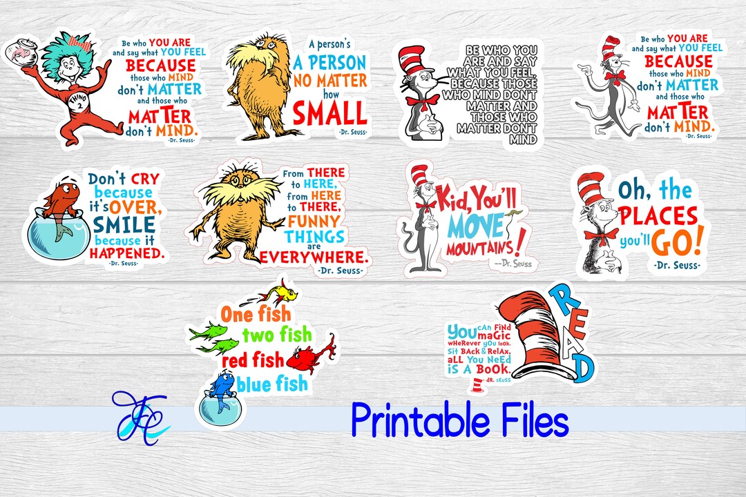 20 Cat in the Hat Stickers Digital Download ONLY - Etsy