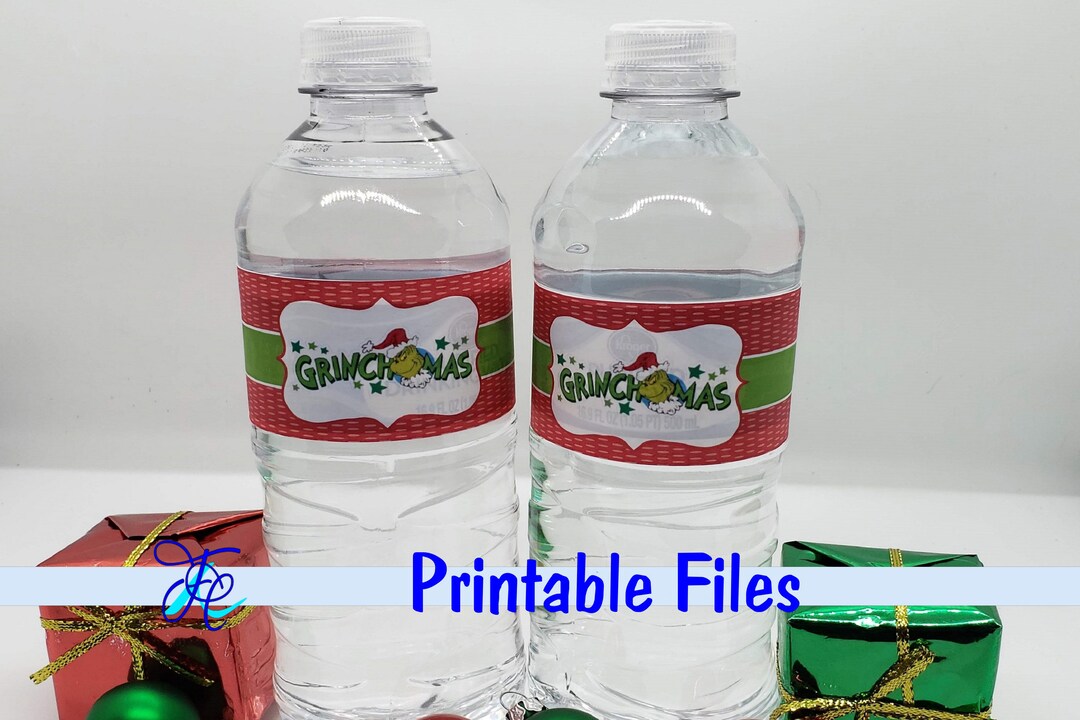 Grinchmas Water Bottle Label Digital Download Only - Etsy
