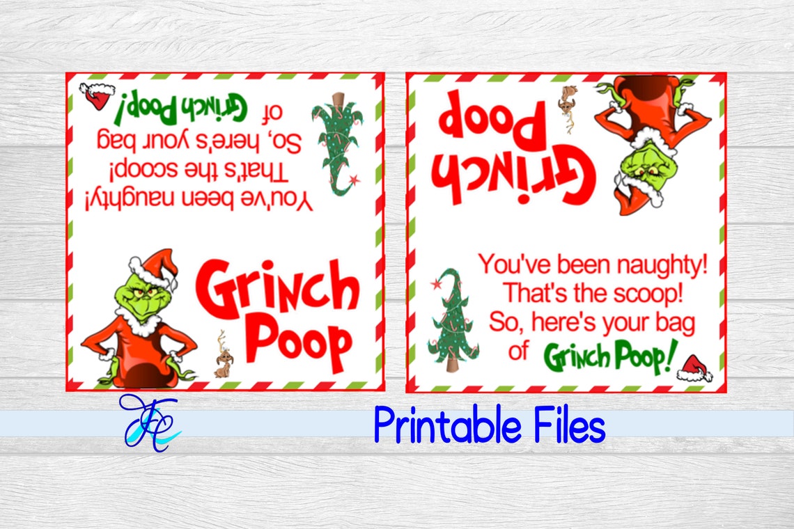 Grinch Poop Bag Topperred Digital Download Only - Etsy