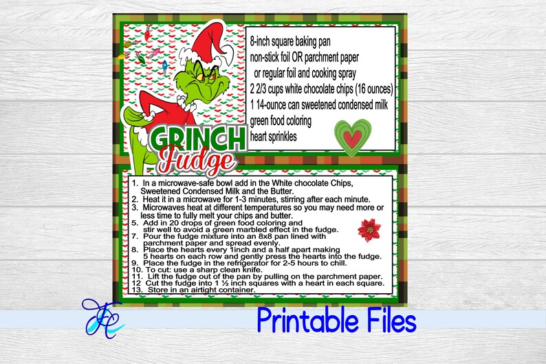 Grinch Fudge Recipe Card Digital Download Only - Etsy