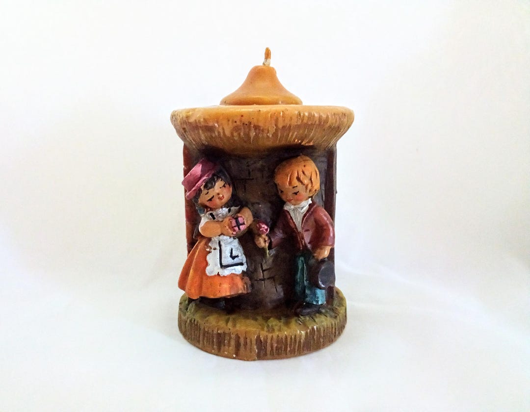 Vintage German Folk Art, Hand Carved, Handpainted Candle, Gunter Kerzen ...