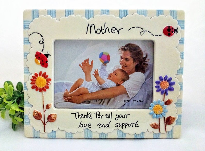 1980's Mom Ceramic Picture Frame, Thank You for Mother's Support ...