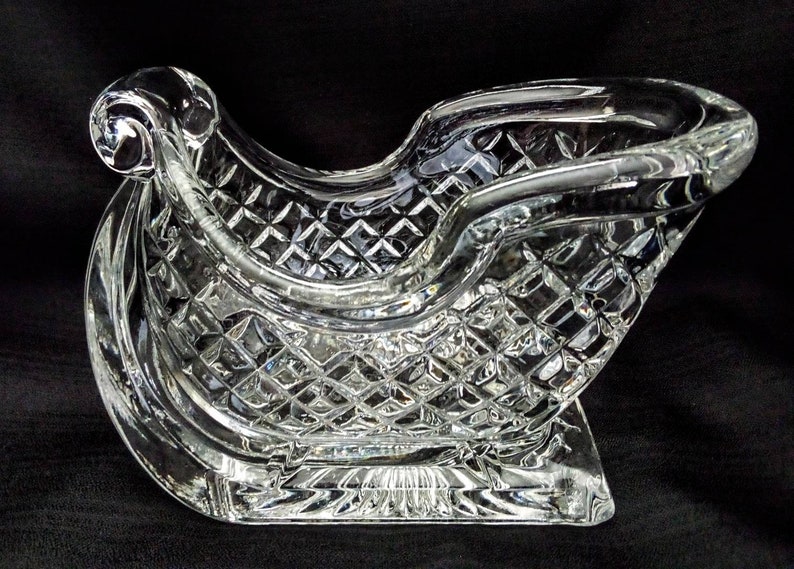 Vintage Lenox Crystal Sleigh 24% Lead Crystal Santa Sleigh - Etsy