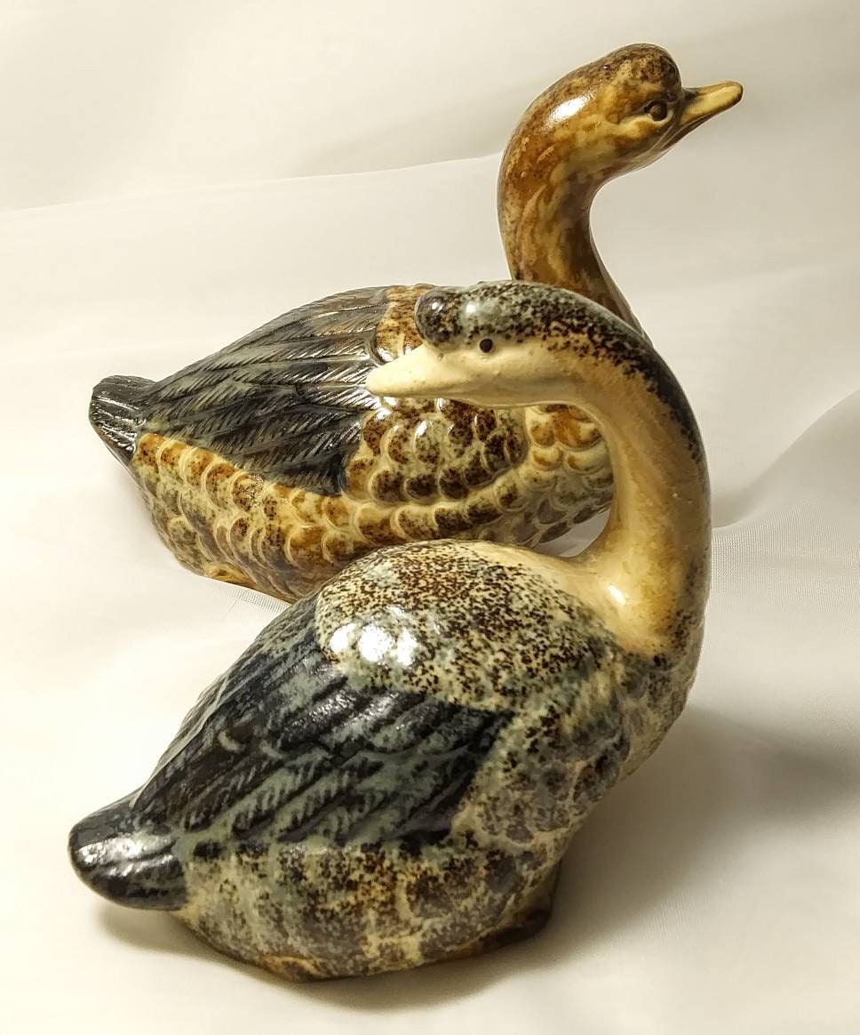 Pair of Japanese Ceramic Geese Figurines Vintage Japan - Etsy
