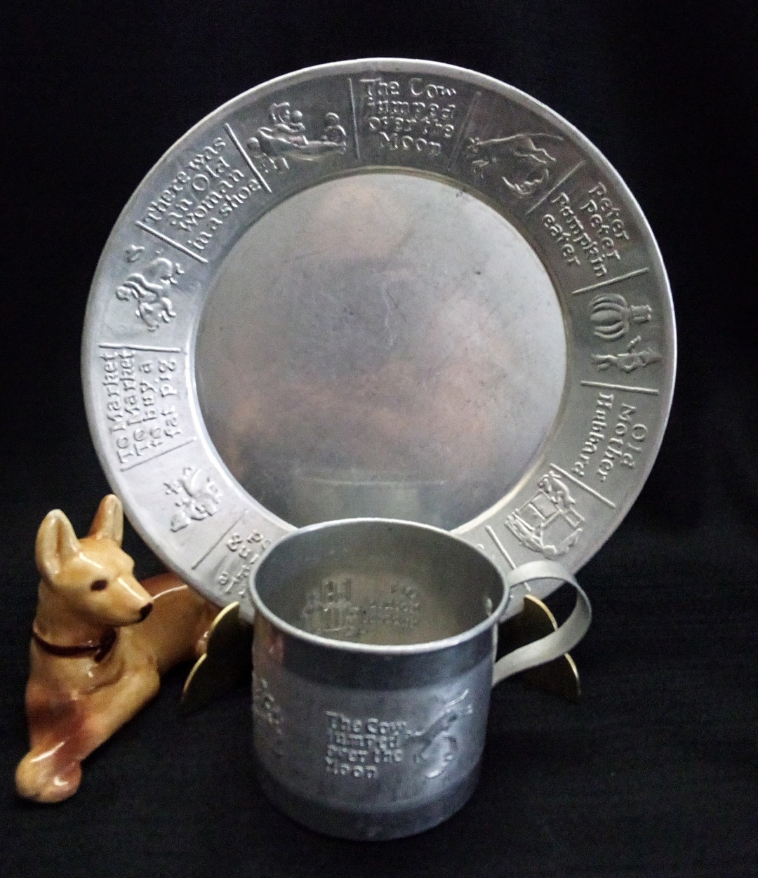 Nursery Rhymes Children's Vintage Tin Plate and Cup - Etsy