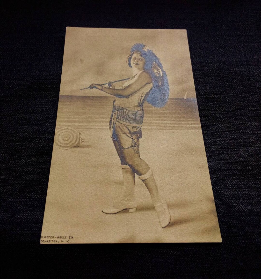 1920's Bathing Beauty Postcard, Kansas, Barton Salt Company Advertising ...