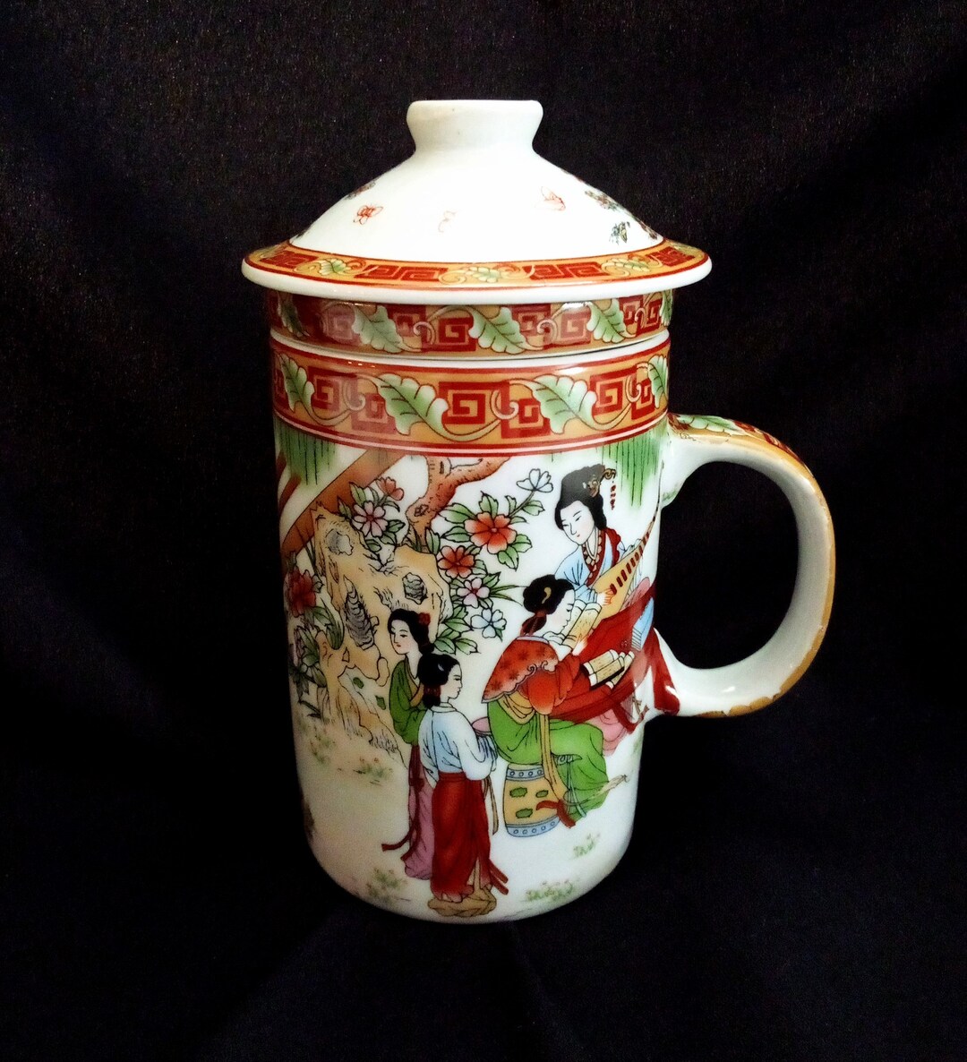 Beautiful Asian Tea Cup With Steeping Insert and Lid, Decorative ...