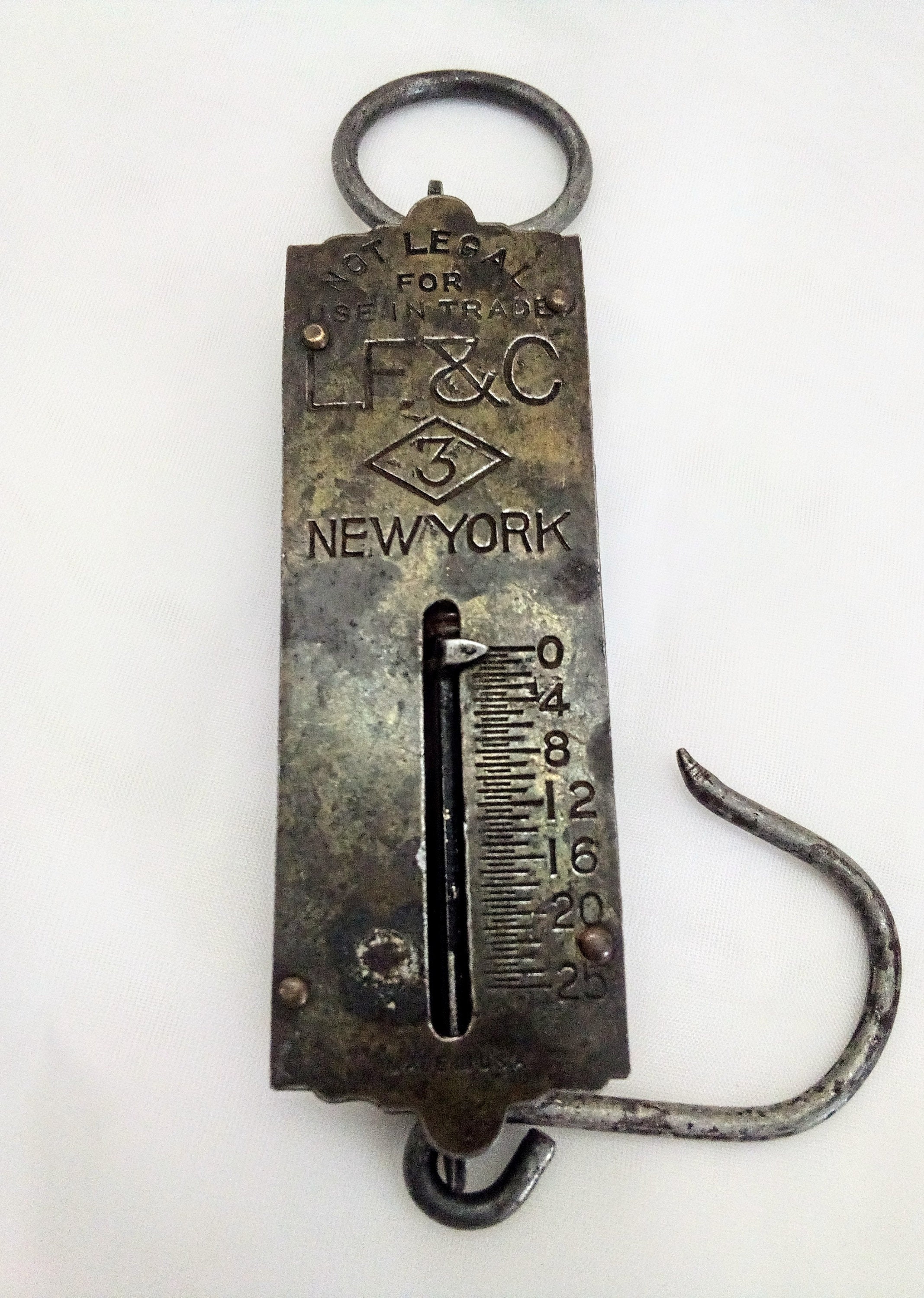 Antique Hanging Scale LF&C 3 Brass and Steel 25fish Scale - Etsy