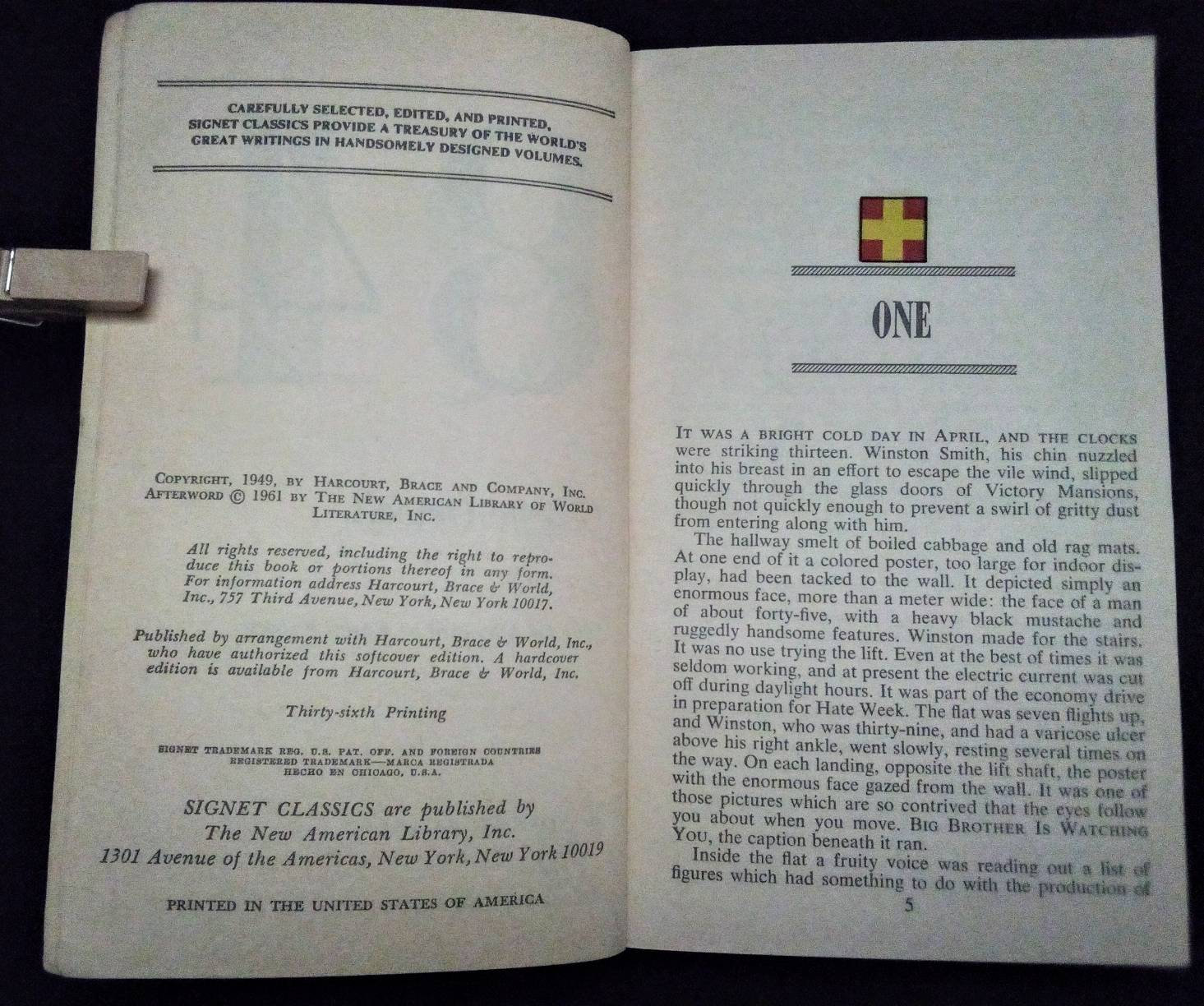 George Orwell's 1984 Signet 1961 36th-printing A Signet - Etsy