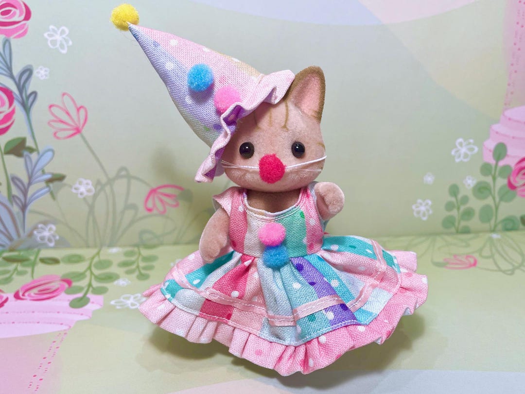 CLOWN DRESS for MOTHER Original Hand-made Clothes for Calico Critters ...
