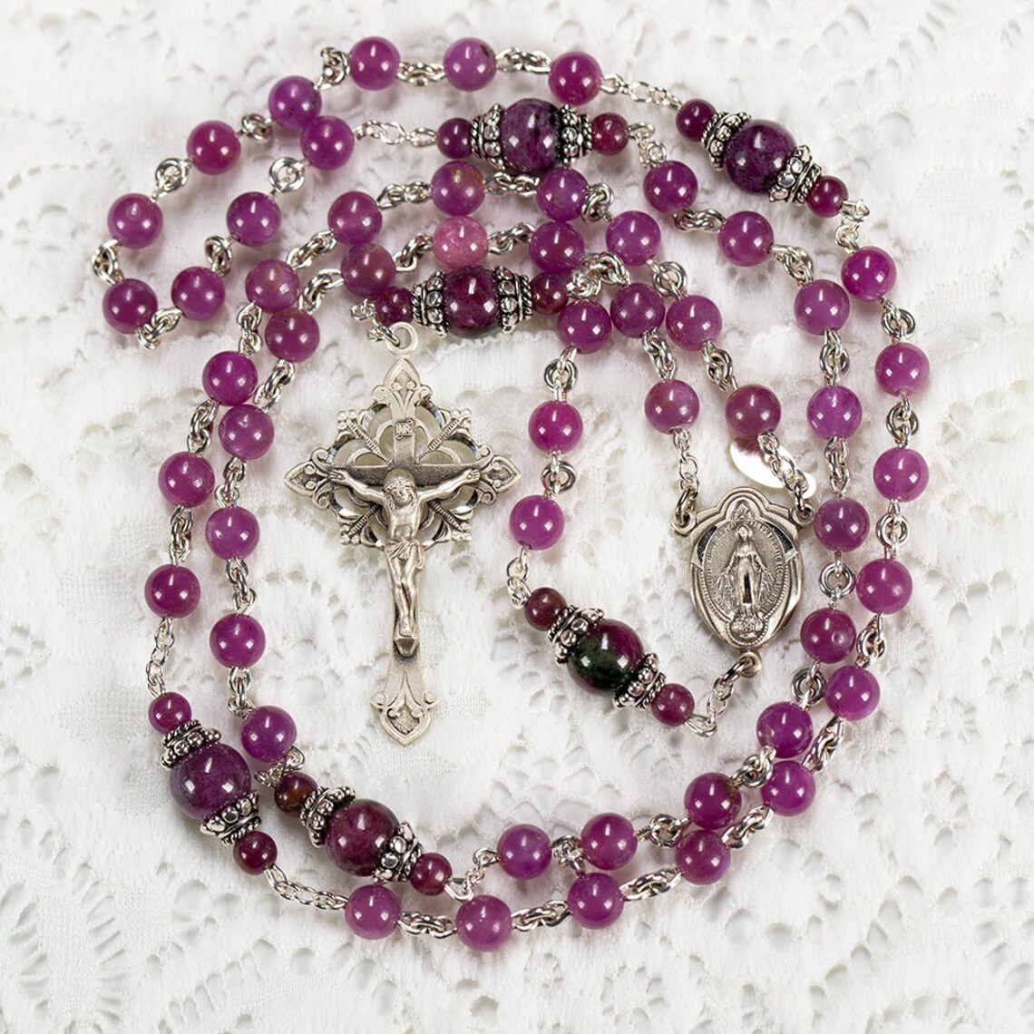 Red Ruby Catholic Rosary Handmade Heirloom Gift for Women - Etsy