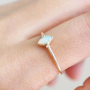 Gold Opal Ring Fire Opal Engagement Ring White Opal Ring - Etsy UK