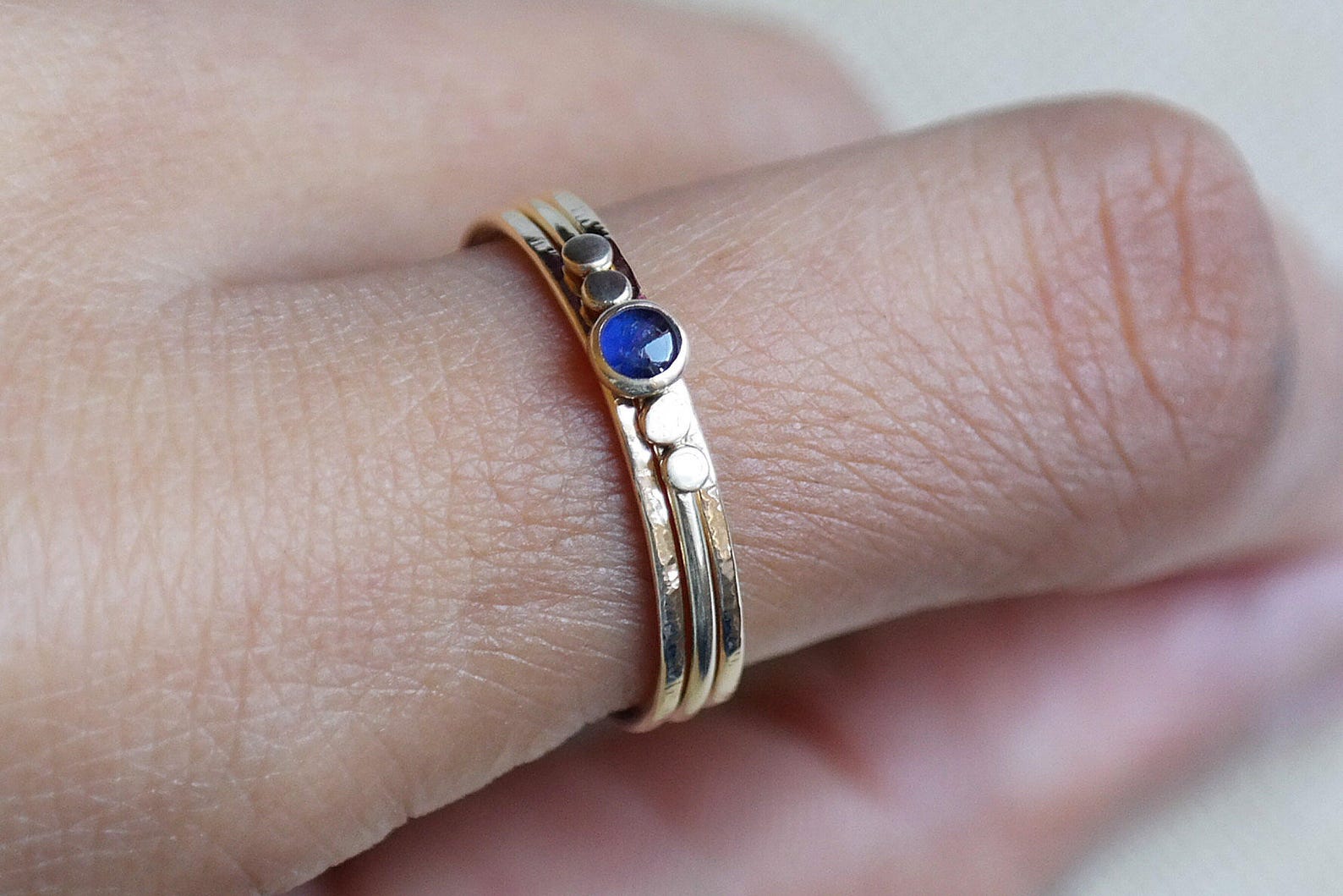 Sapphire Ring Gold Ring Sapphire Stacking Rings Birthstone | Etsy
