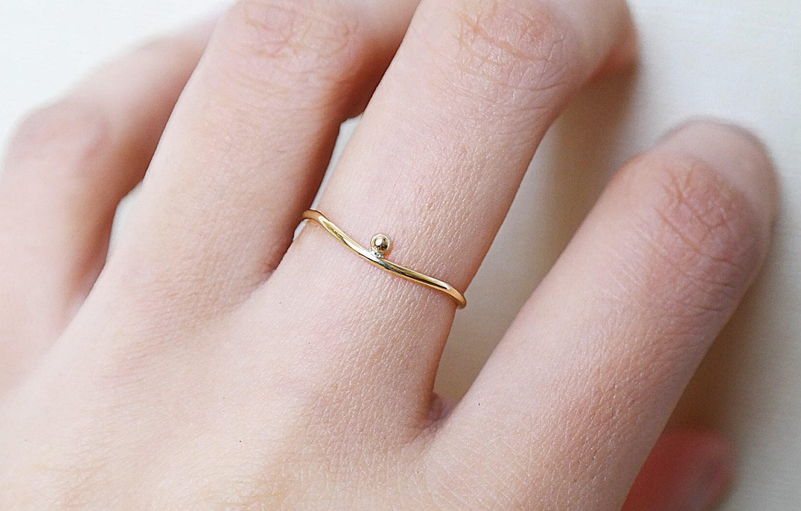Gold Ring Solid Gold Ring Dainty Ring Gold Stacking Ring - Etsy