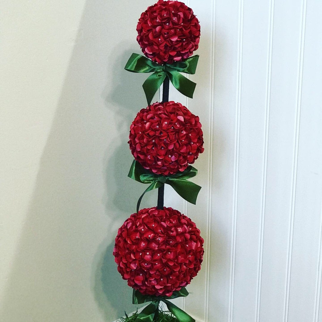 Red Topiary Tree - Etsy