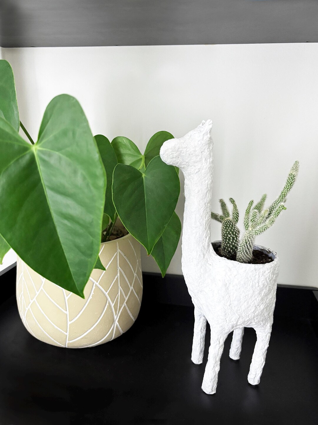 Handmade Paper Mache Llama Planter | Whimsical Animal Plant Pot - Etsy