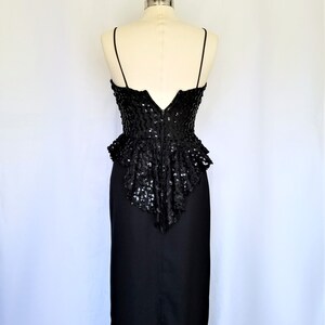 Sequin Peplum Cocktail Dress LBD Sweetheart, Spaghetti Strap, Midi ...