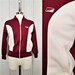 Retro Maroon Track Jacket - 70's / 80's Red & Ivory Zip-up Sweatshirt ...