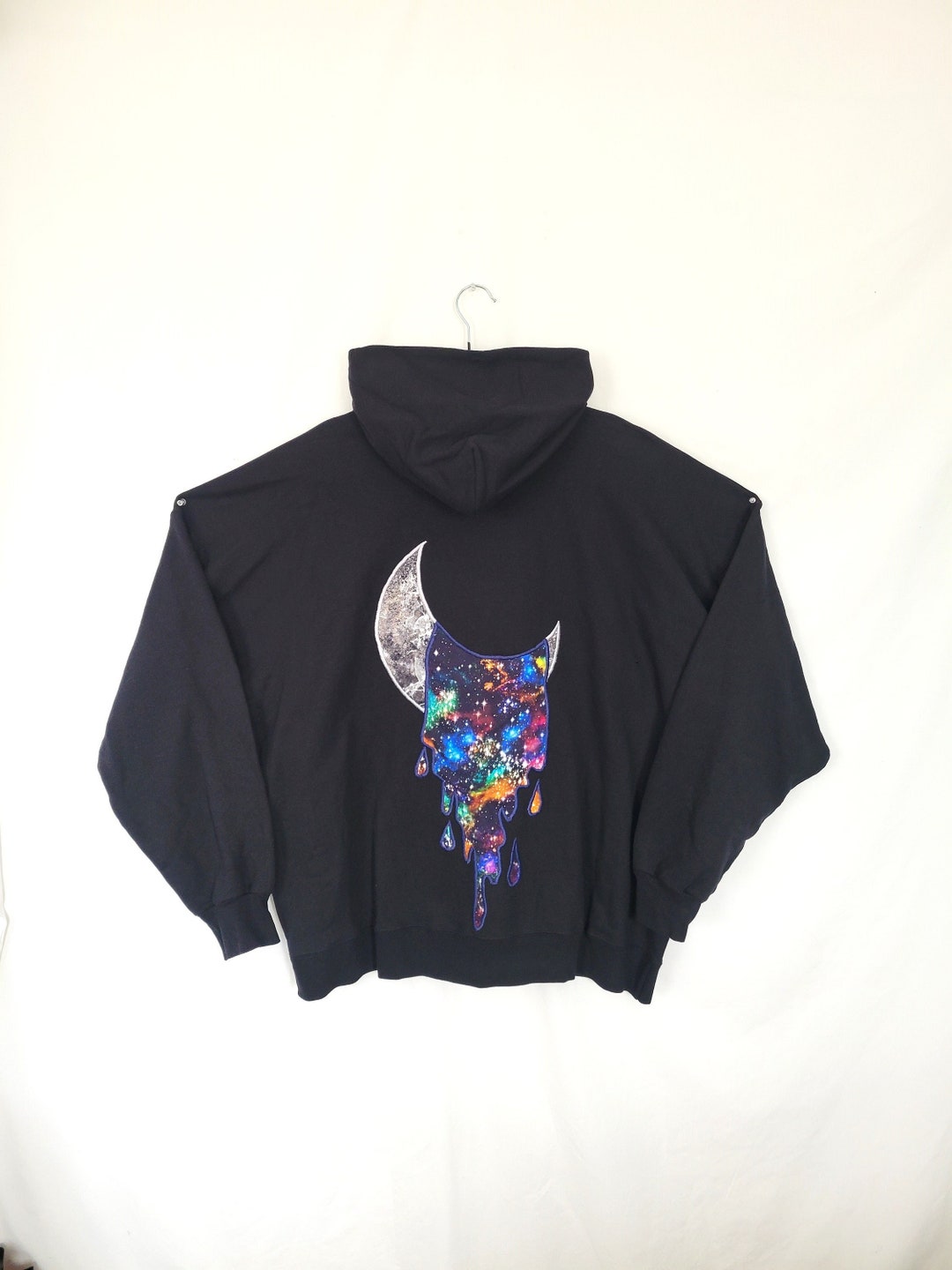 Moon Melt Hoodie (3X) | Crescent Moon Lunar Phase Space Nebula Galaxy ...