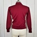 Retro Maroon Track Jacket - 70's / 80's Red & Ivory Zip-up Sweatshirt ...