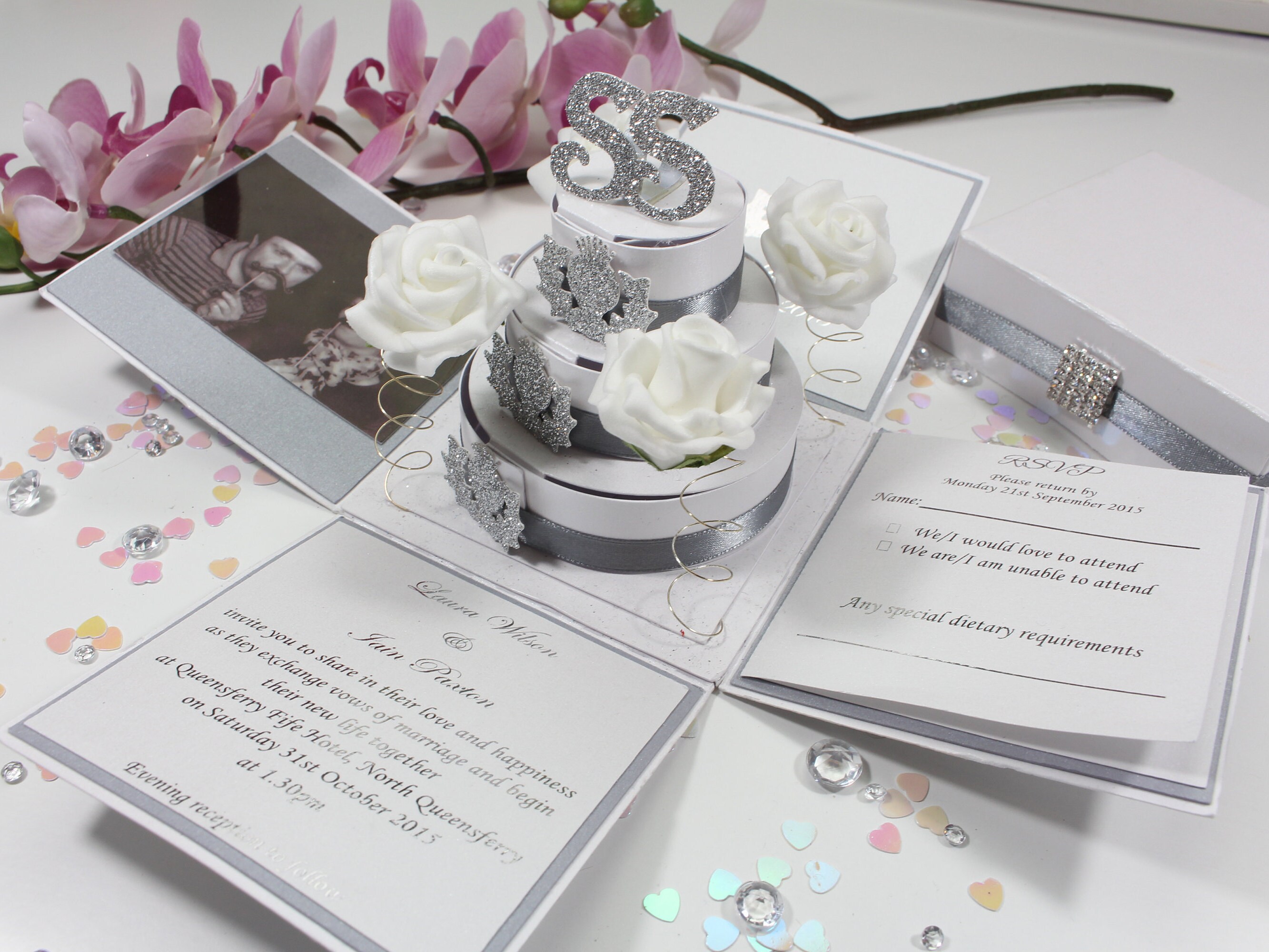 Round Cake Exploding Box Wedding Invitation | Etsy